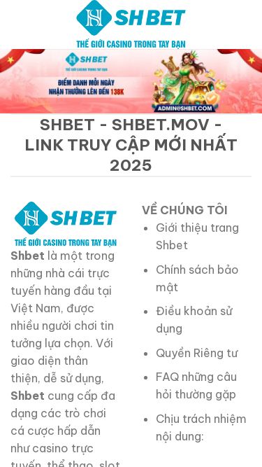 Check website, đánh giá trang web shbet.mov | SCAM.VN - Cảnh Báo Lừa Đảo